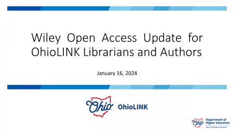 Wiley Open Access Update for OhioLINK Librarians and Authors